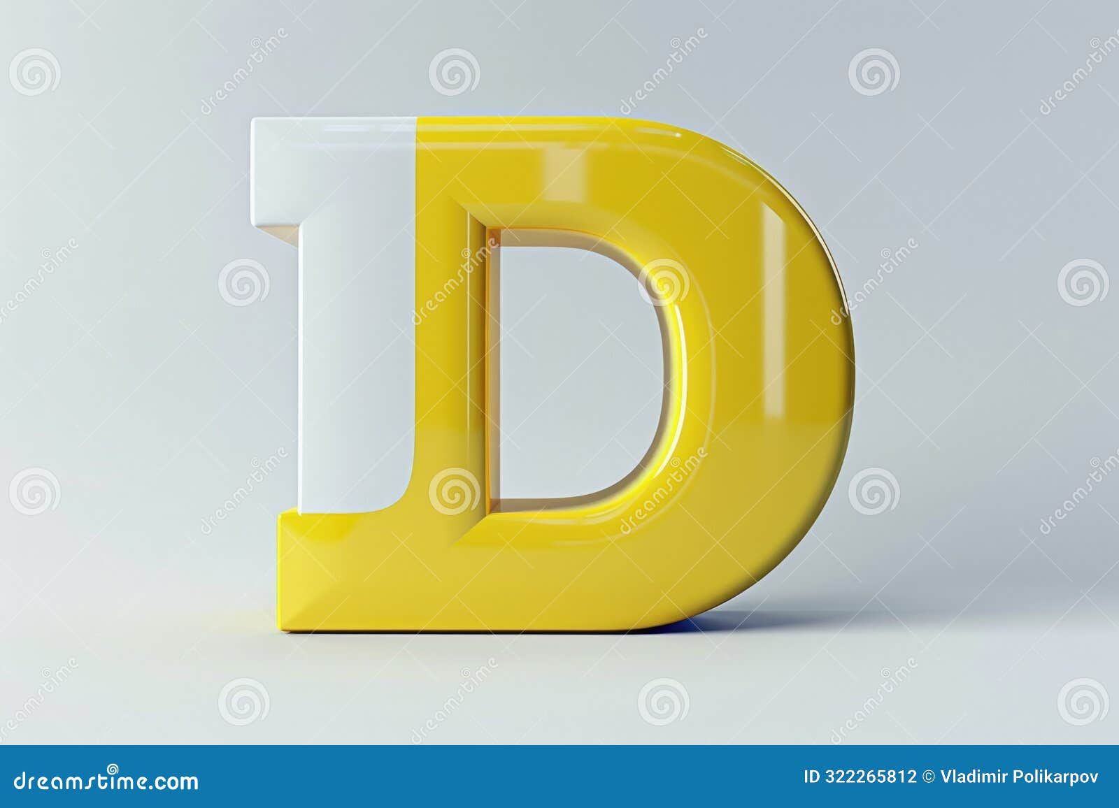 A Simple Yellow Letter D on a Clean Background, Suitable for Various ...