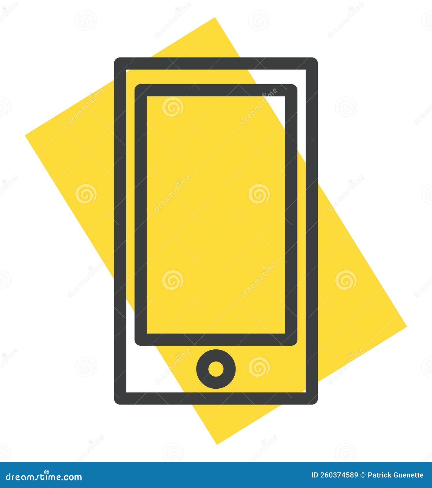 Simple yellow phone, icon stock vector. Illustration of graphic - 260374589