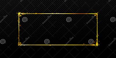 Simple Yellow Rectangular Frame with Sparkles Png Stock Vector ...