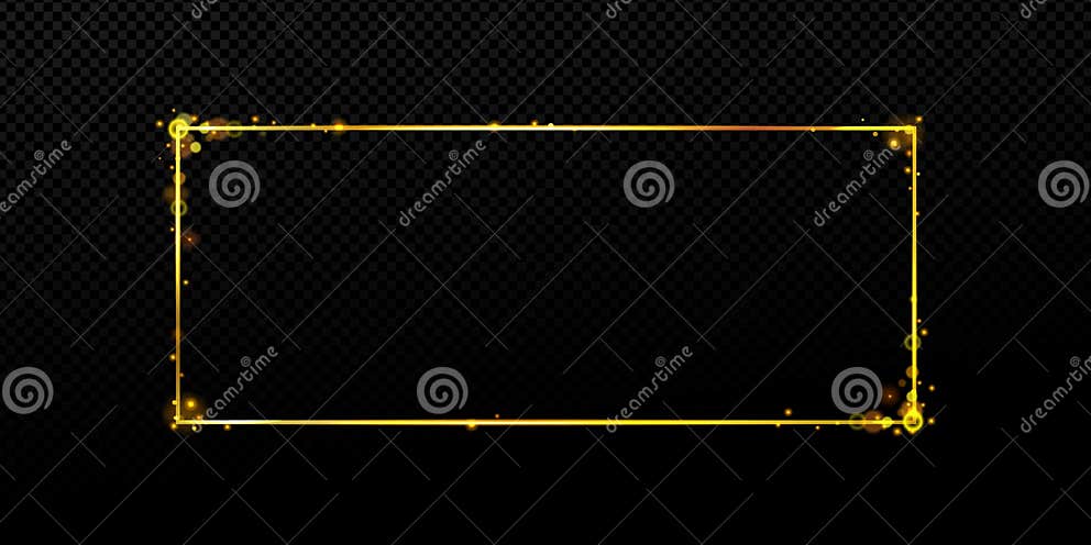 Simple Yellow Rectangular Frame with Sparkles Png Stock Vector ...