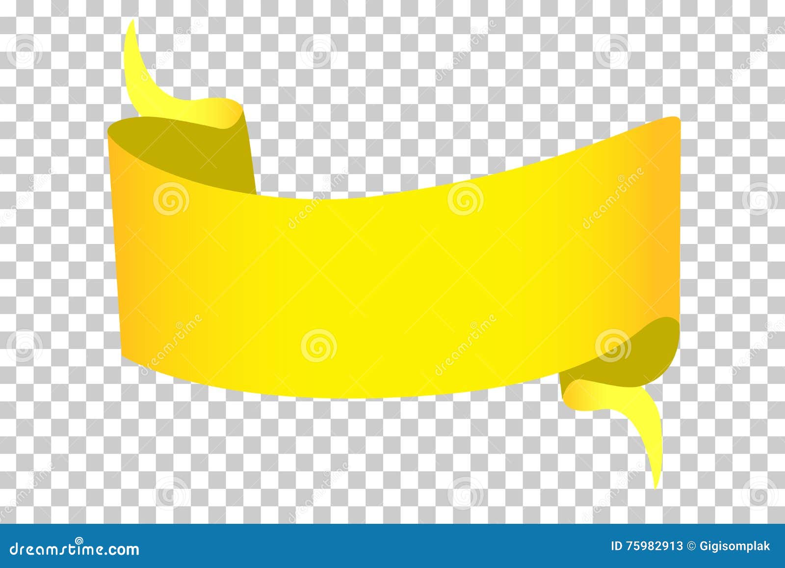 Simple Yellow Ribbon, at Transparent Effect Background Stock Vector ...