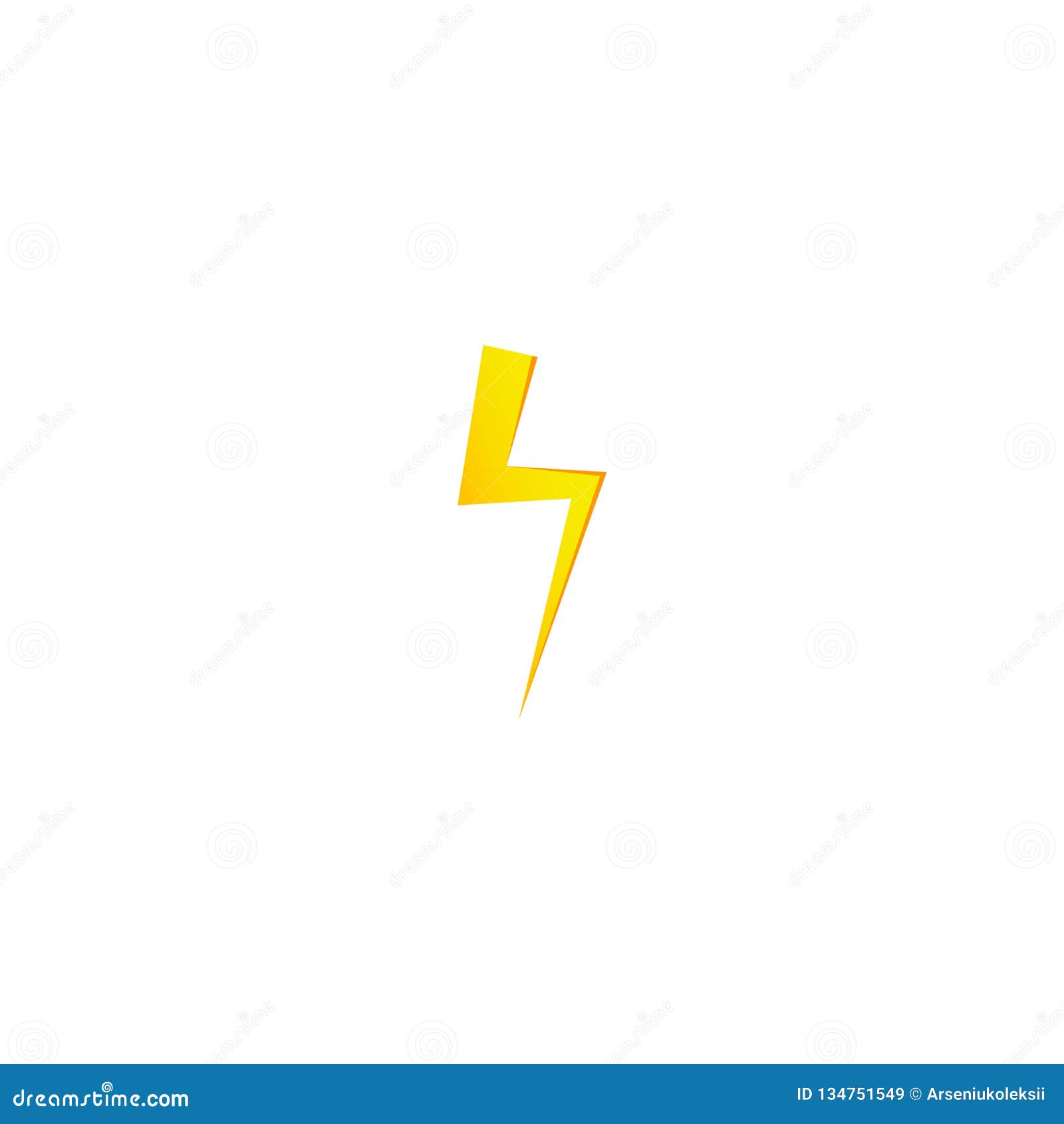 Simple Yellow Thunderbolt Icon. Thunder, Bolt and High Voltage Sign ...