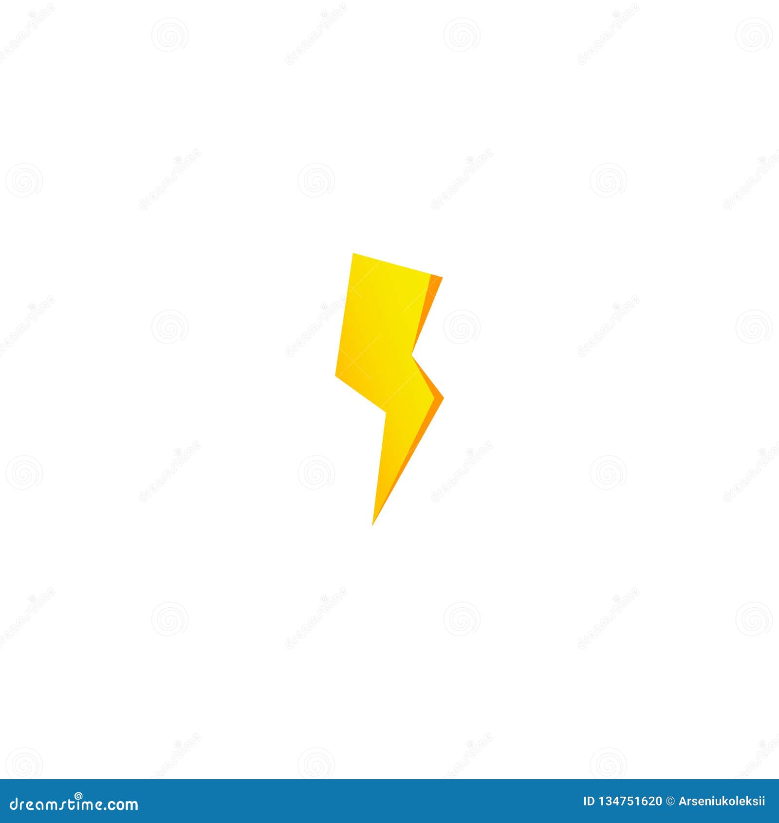 Simple Yellow Thunderbolt Icon. Thunder, Bolt and High Voltage Sign ...