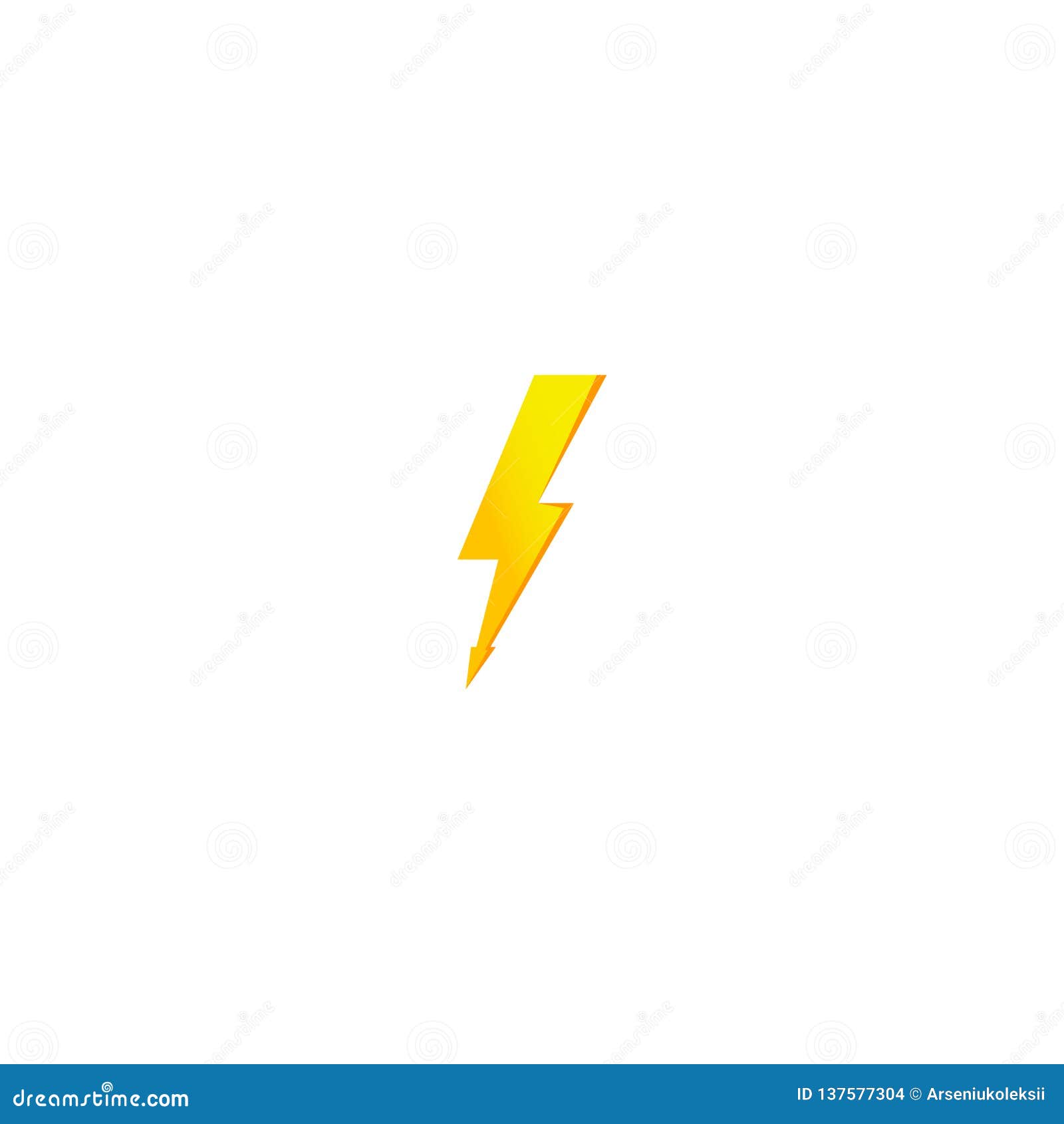 Simple Yellow Thunderbolt Icon. Thunder, Bolt and High Voltage Sign ...