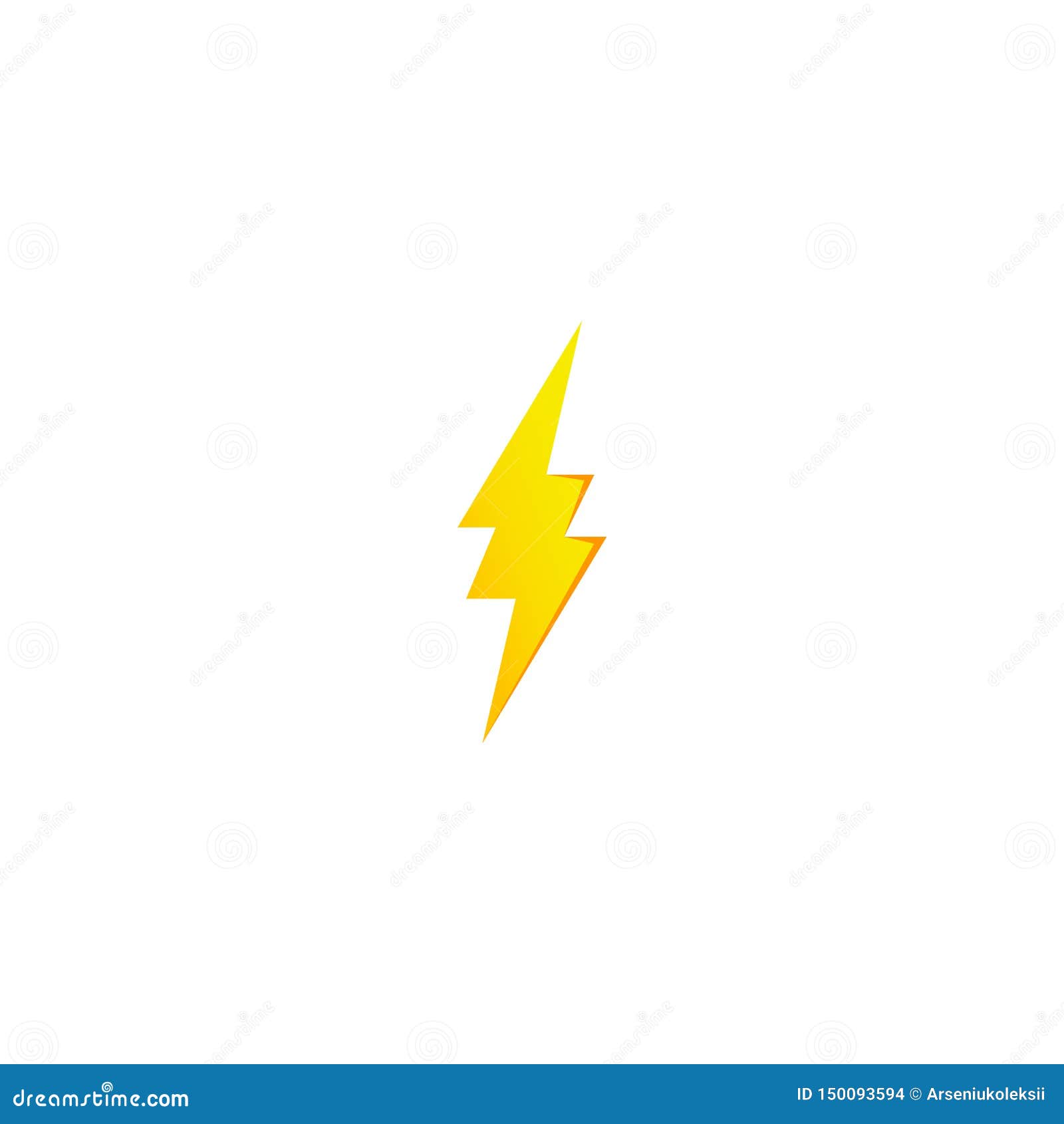 Simple Yellow Thunderbolt Icon. Stock Vector - Illustration of ...