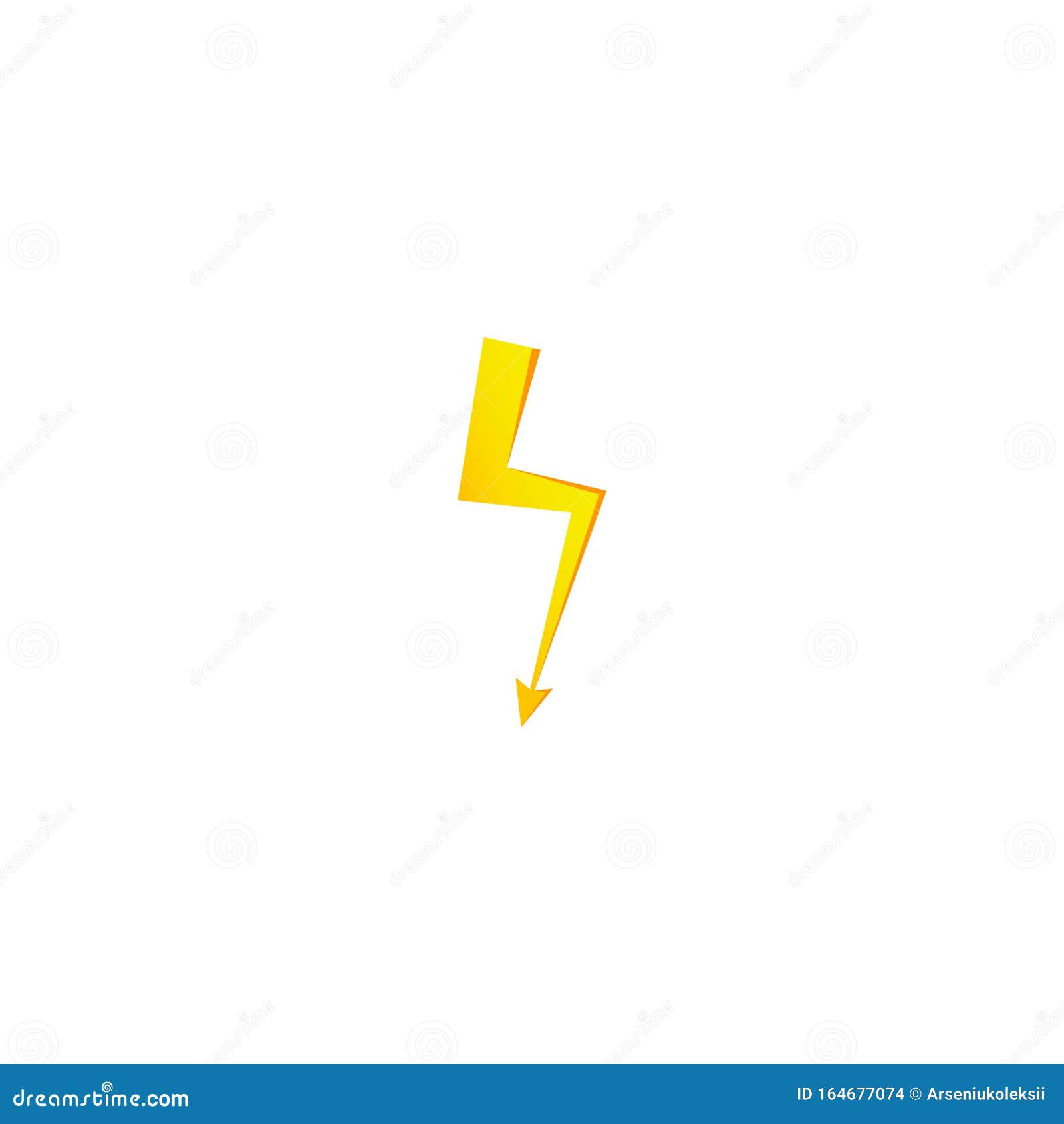 Simple Yellow Thunderbolt Icon. Stock Vector - Illustration of flash ...