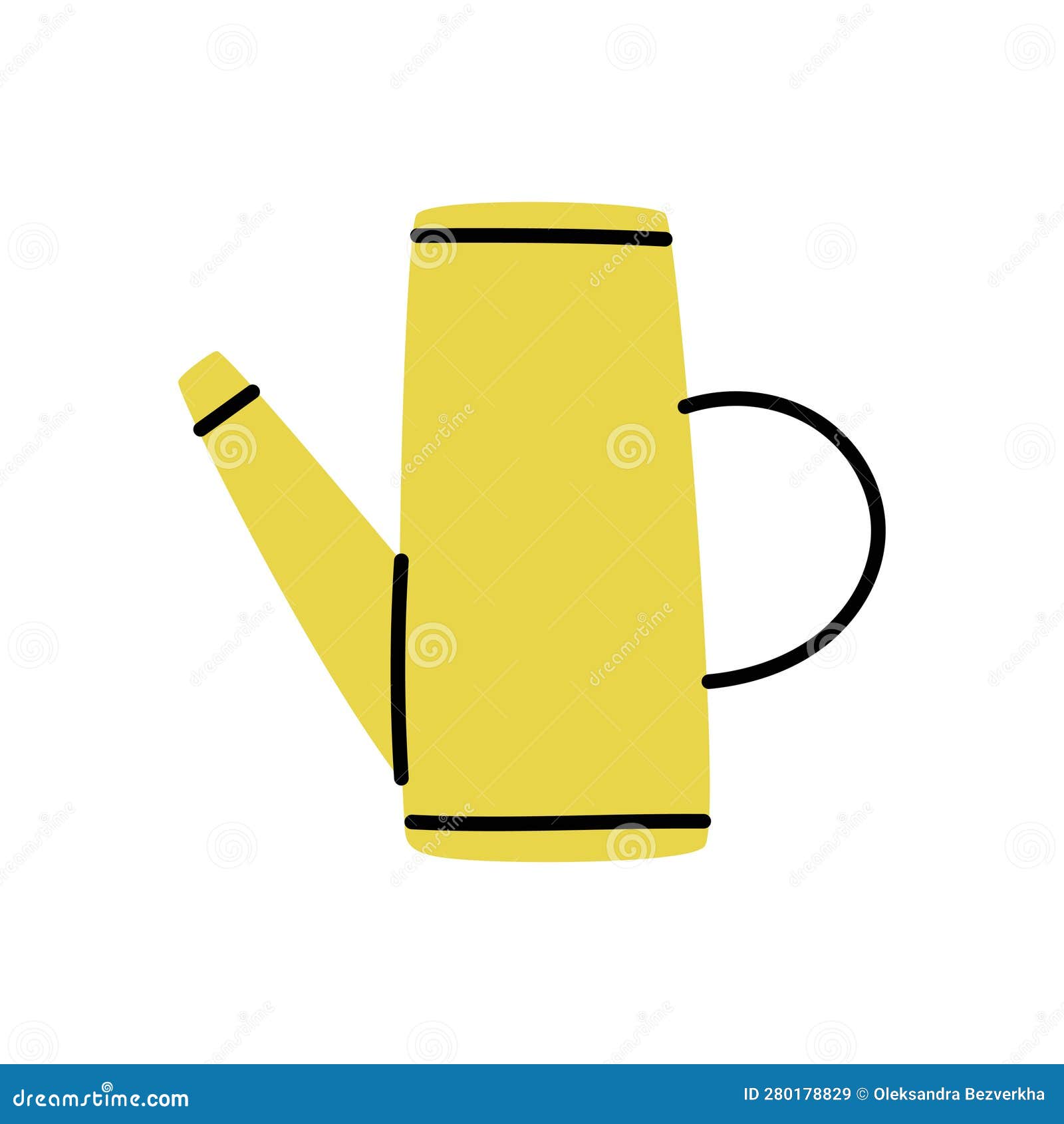 Simple Yellow Watering Can. Cartoon Flat Vector Illustration. Stock ...