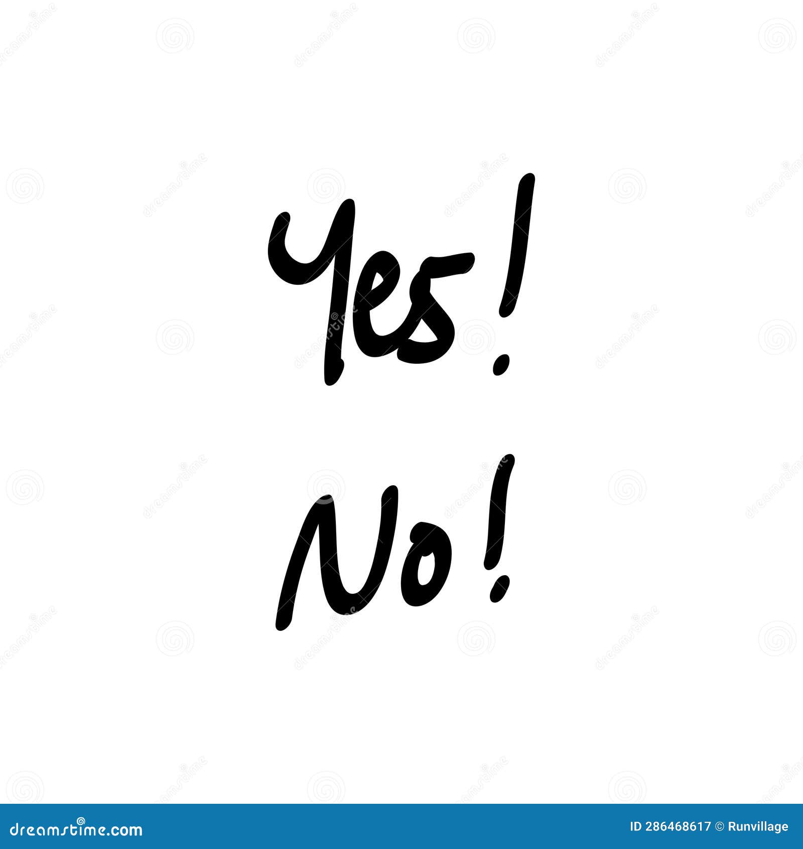 Simple of Yes and No Text in Black Color Stock Illustration ...