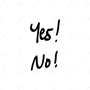 Simple of Yes and No Text in Black Color Stock Illustration ...