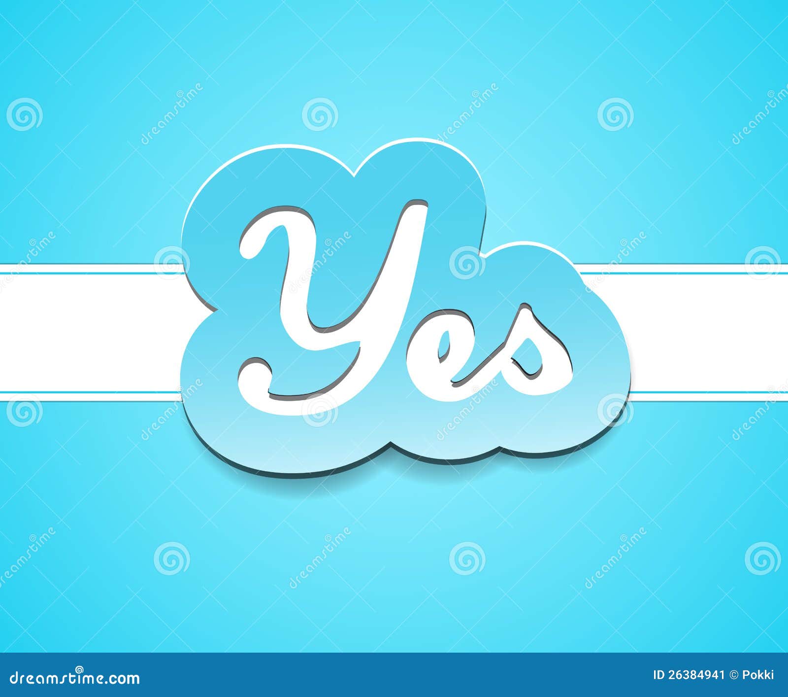 Simple Yes Text Badge on Blue Background. Stock Vector - Illustration ...