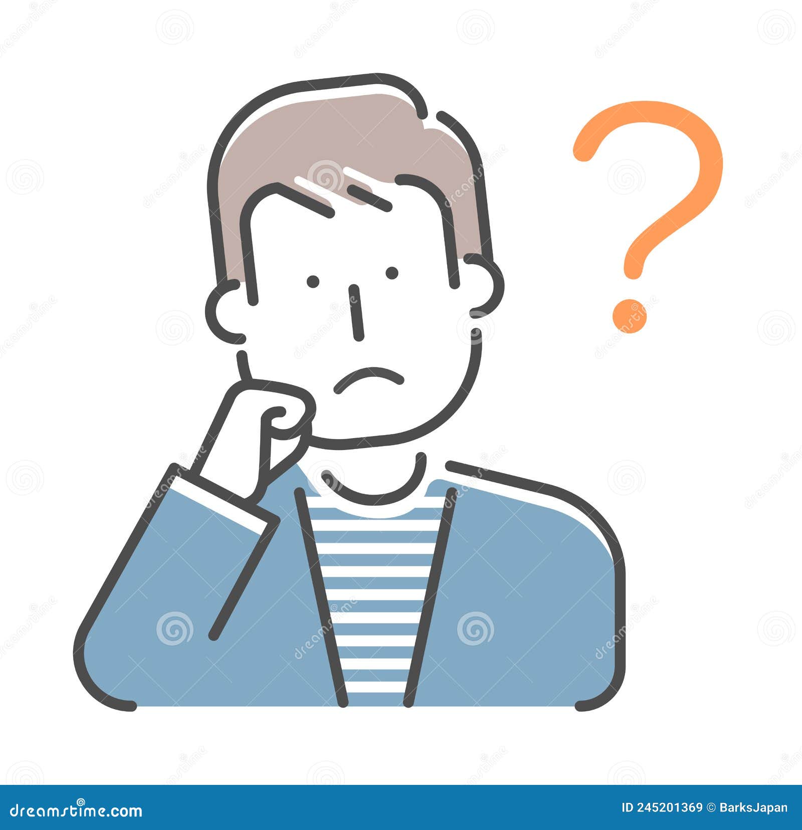 Simple Young Person Upper Body Gesture Pattern Illustration Set ...