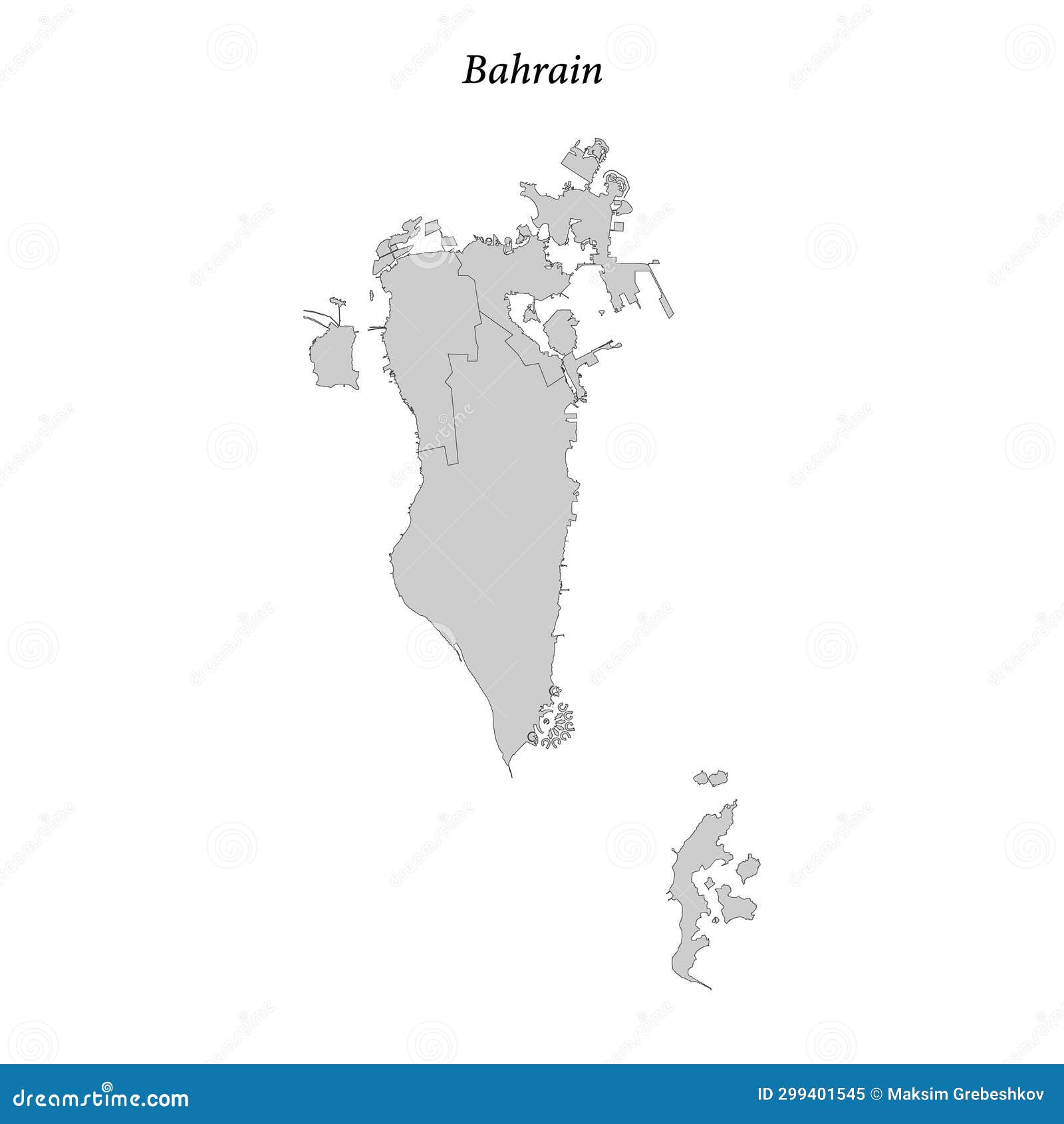Simples Mapa Plano Do Bahrain Com Bordas Ilustração do Vetor ...