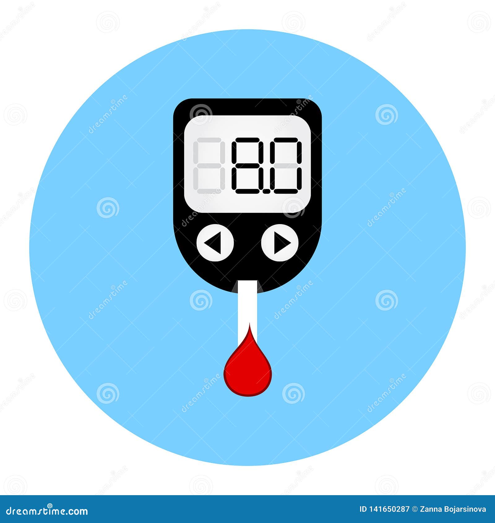Blood Glucose Measuring Device Vector Icon. Stock Vector - Illustration ...
