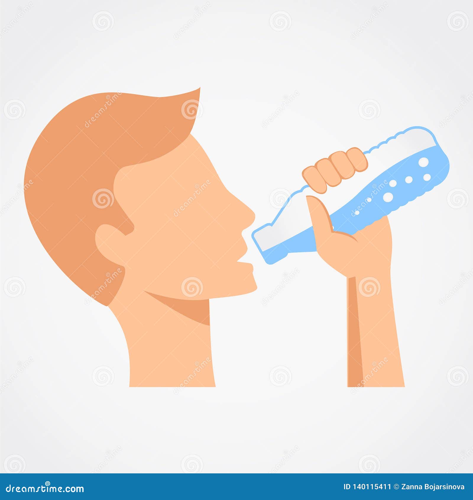 Man is Drinking Water from the Bottle. Stock Vector - Illustration of ...