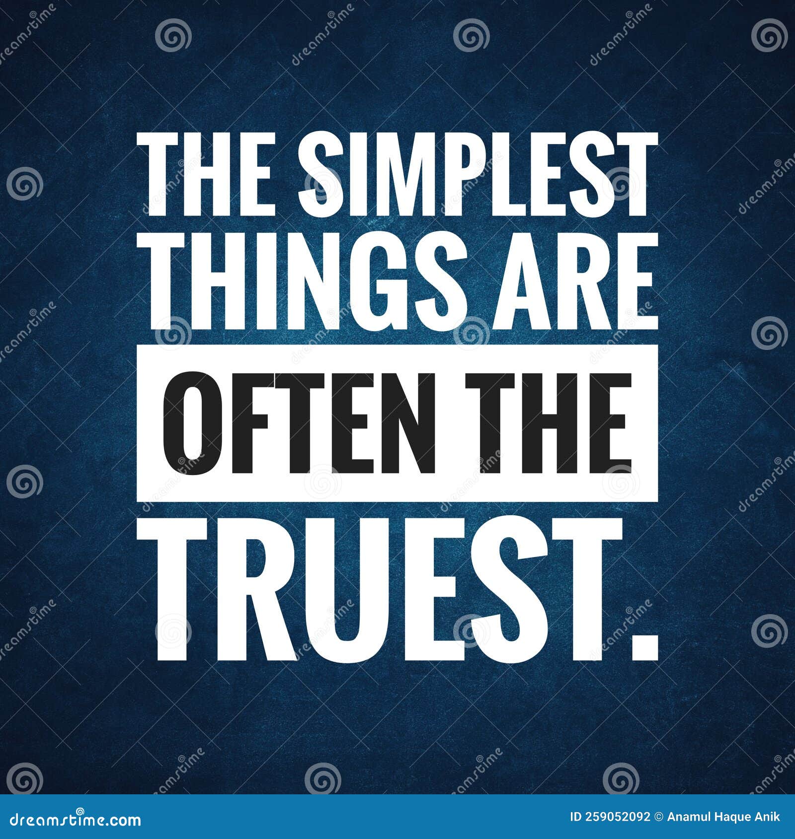 The Simplest Things are Often the Truest Stock Photo - Image of poster ...