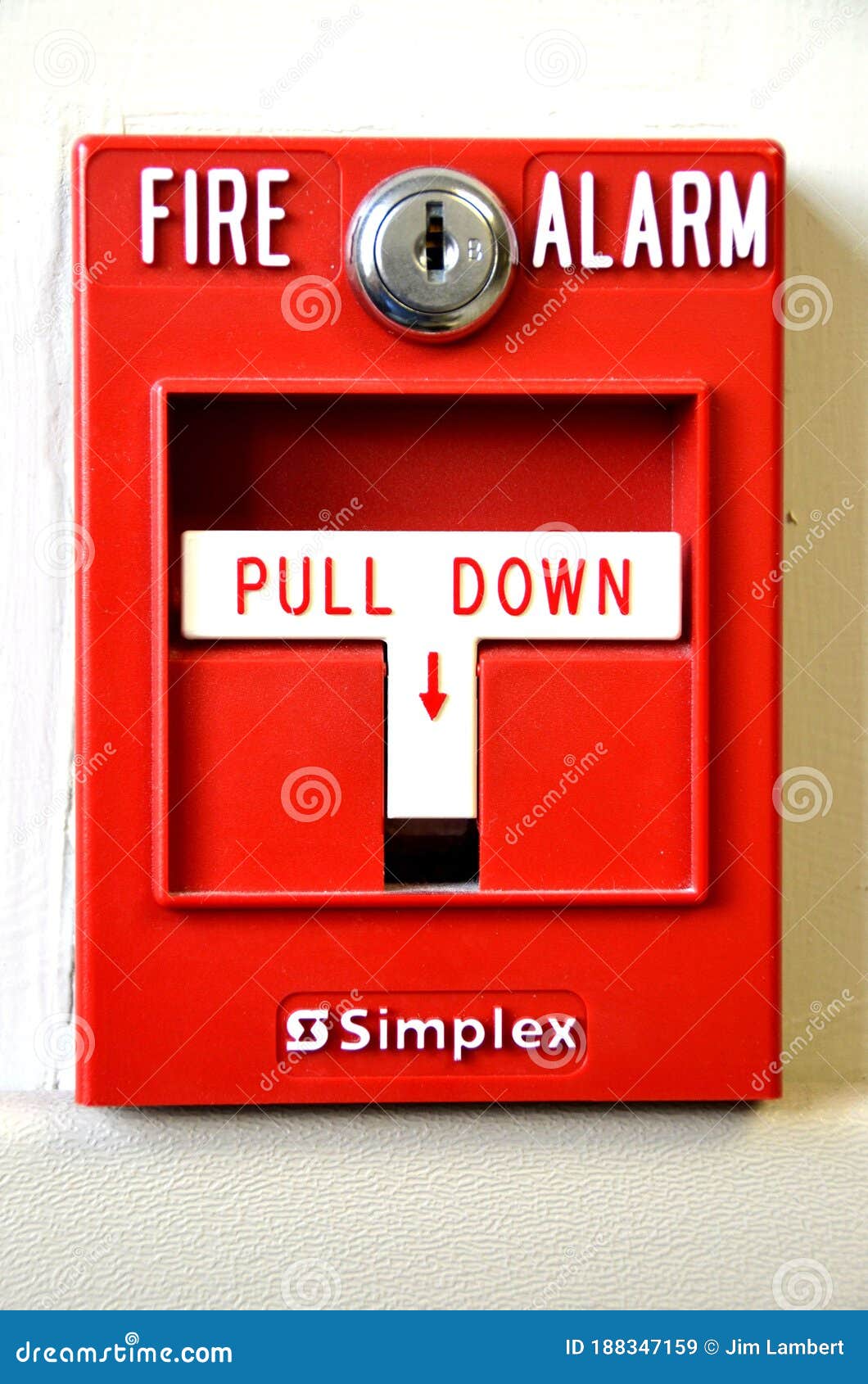 Simplex Pull Down Fire Alarm Editorial Stock Image - Image of school ...
