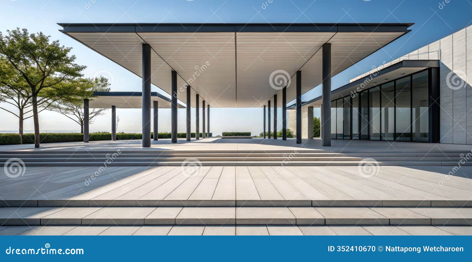 Simplicity in Architectural Design Modern Pavilion Urban Landscape Open ...