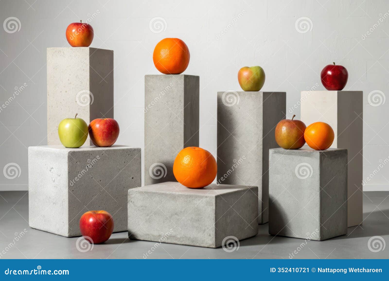 Simplicity in Balance Contemporary Fruit and Concrete Objects in a ...