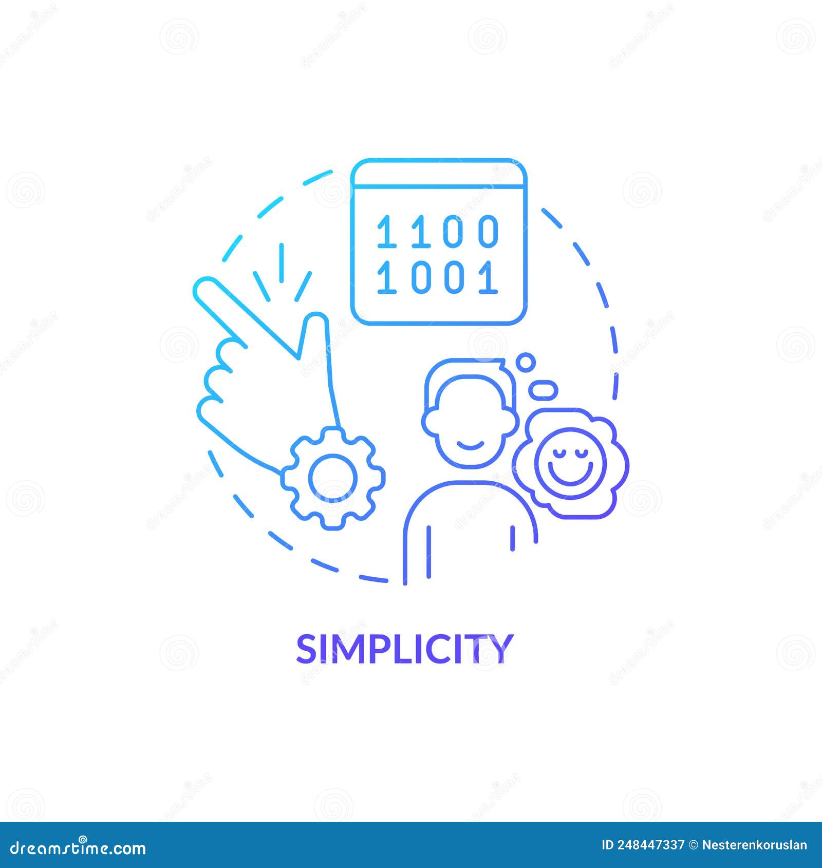 Simplicity Blue Gradient Concept Icon Stock Vector - Illustration of programming, maintain ...