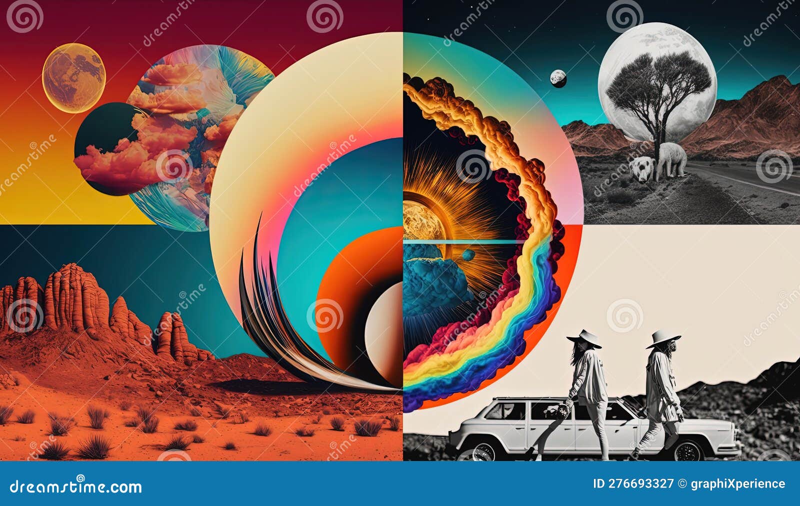 Simplicity in Chaos Collage Stock Illustration - Illustration of ...