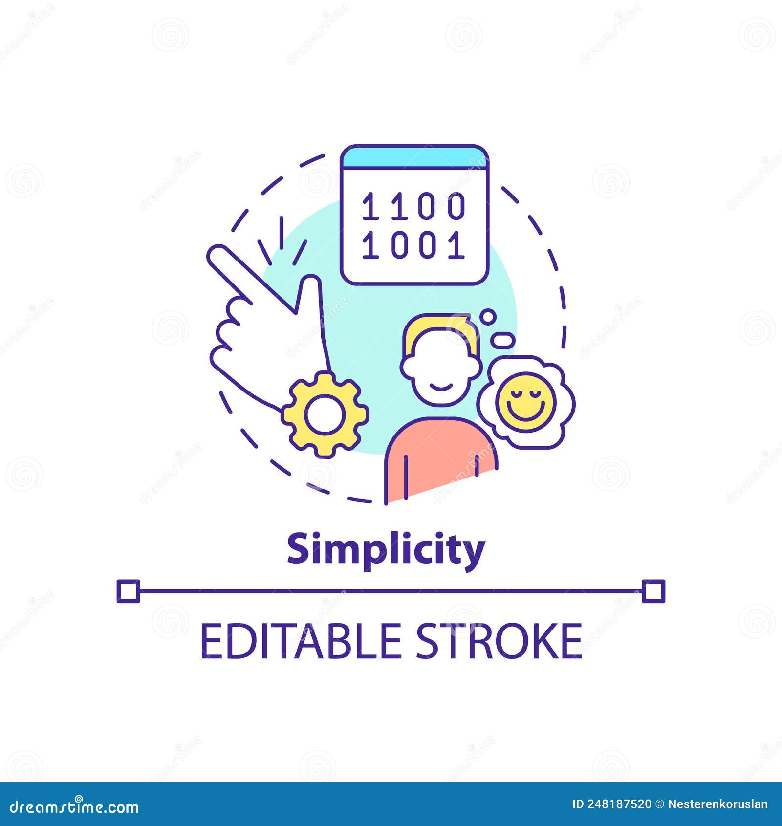 Simplicity concept icon stock vector. Illustration of science - 248187520