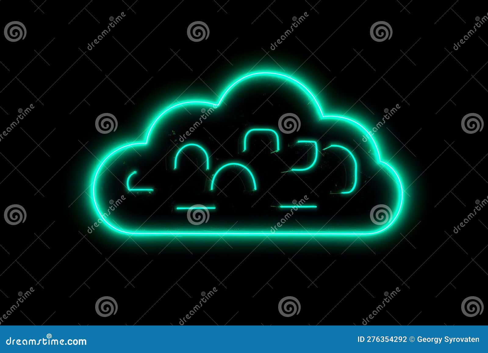 Simplicity and Futuristic Elegance: Neon Cloud Computing Ico Stock ...