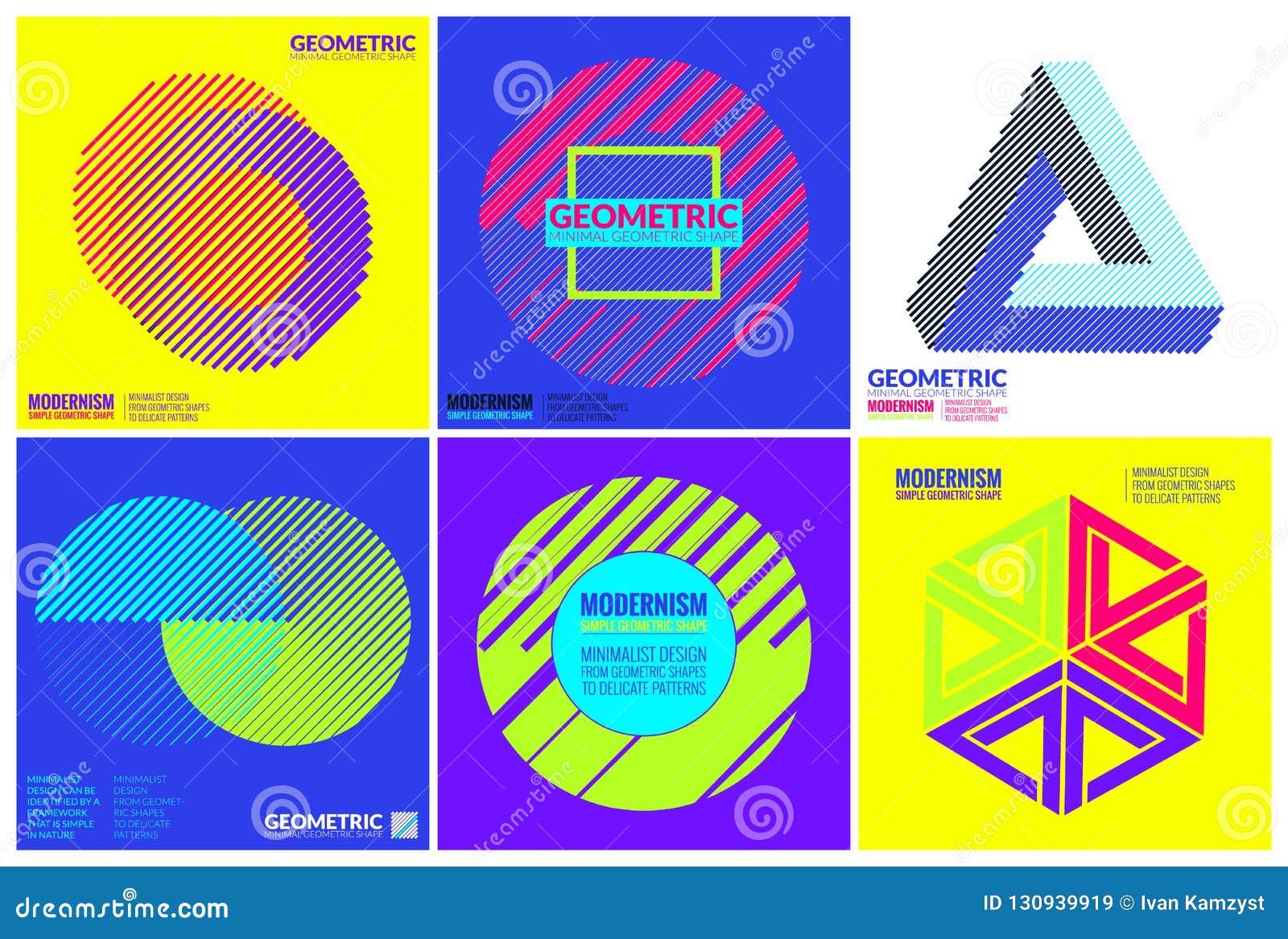 Simplicity Geometric Design Set Clean Lines and Colorful Forms Stock ...