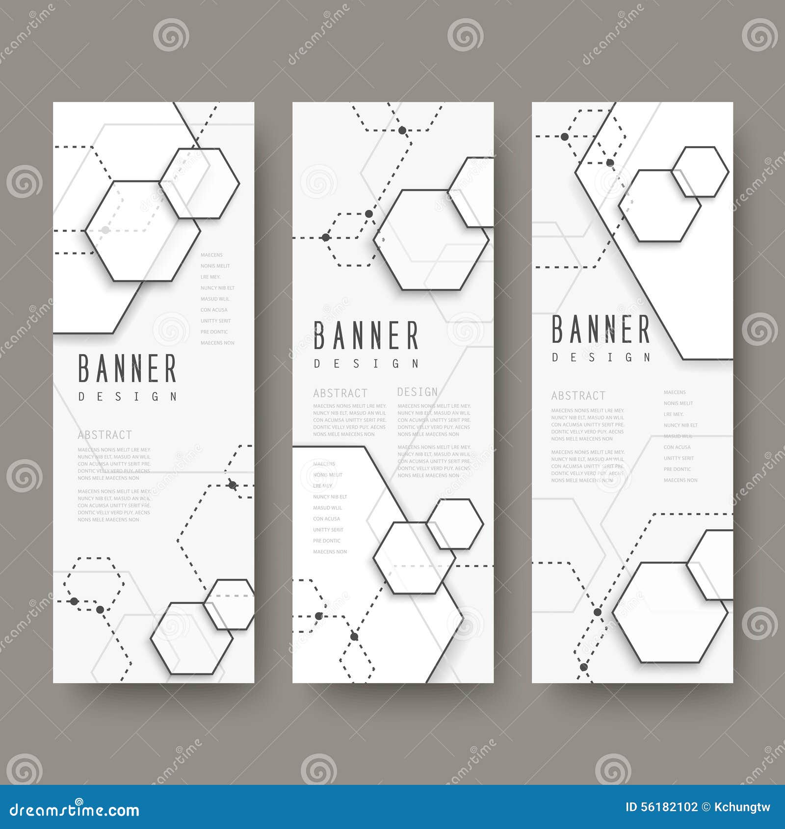 Simplicity Hexagon Element Banners Set Stock Vector - Illustration of ...