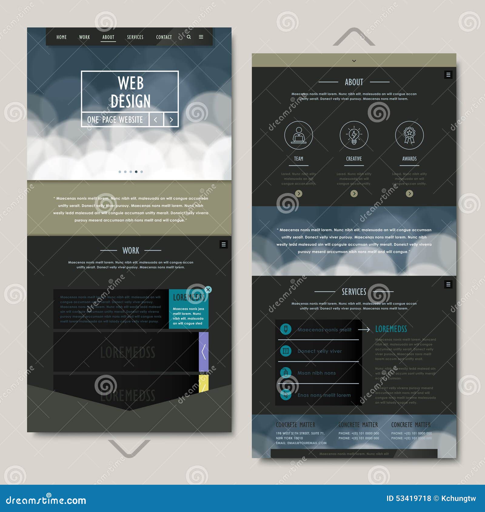 Simplicity One Page Website Template Design Stock Illustration ...