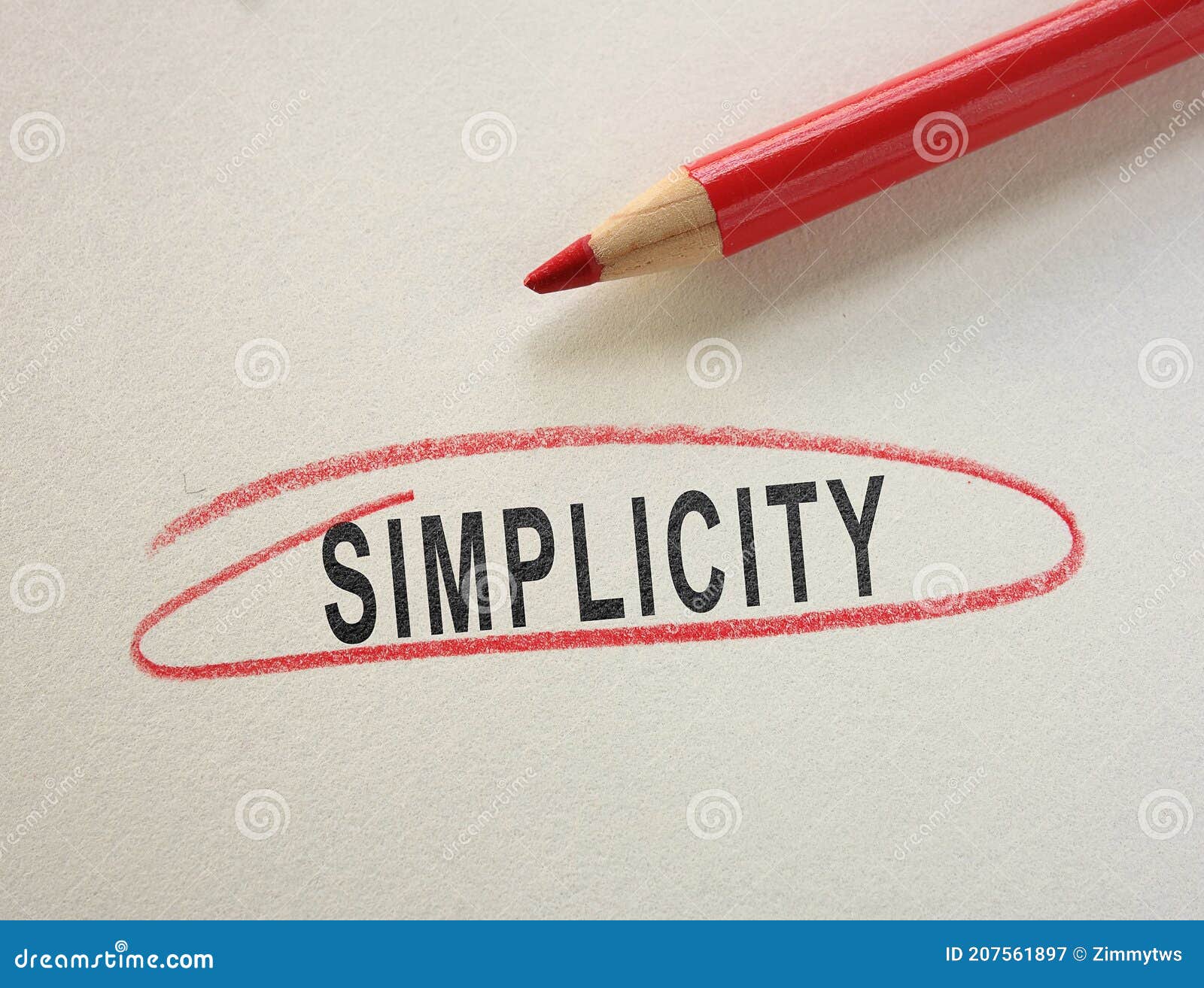 Simplicity Text Circled in Red Pencil on Paper Stock Image - Image of ...