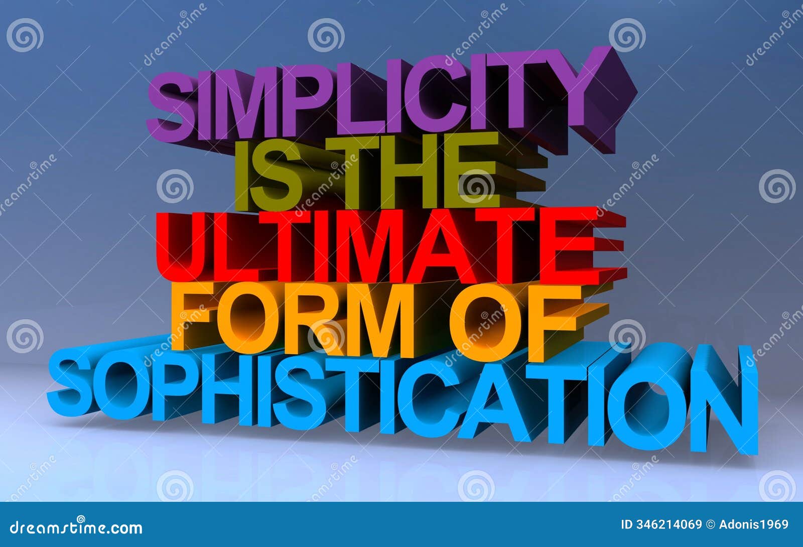 Simplicity is the Ultimate Form of Sophistication on Blue Stock ...