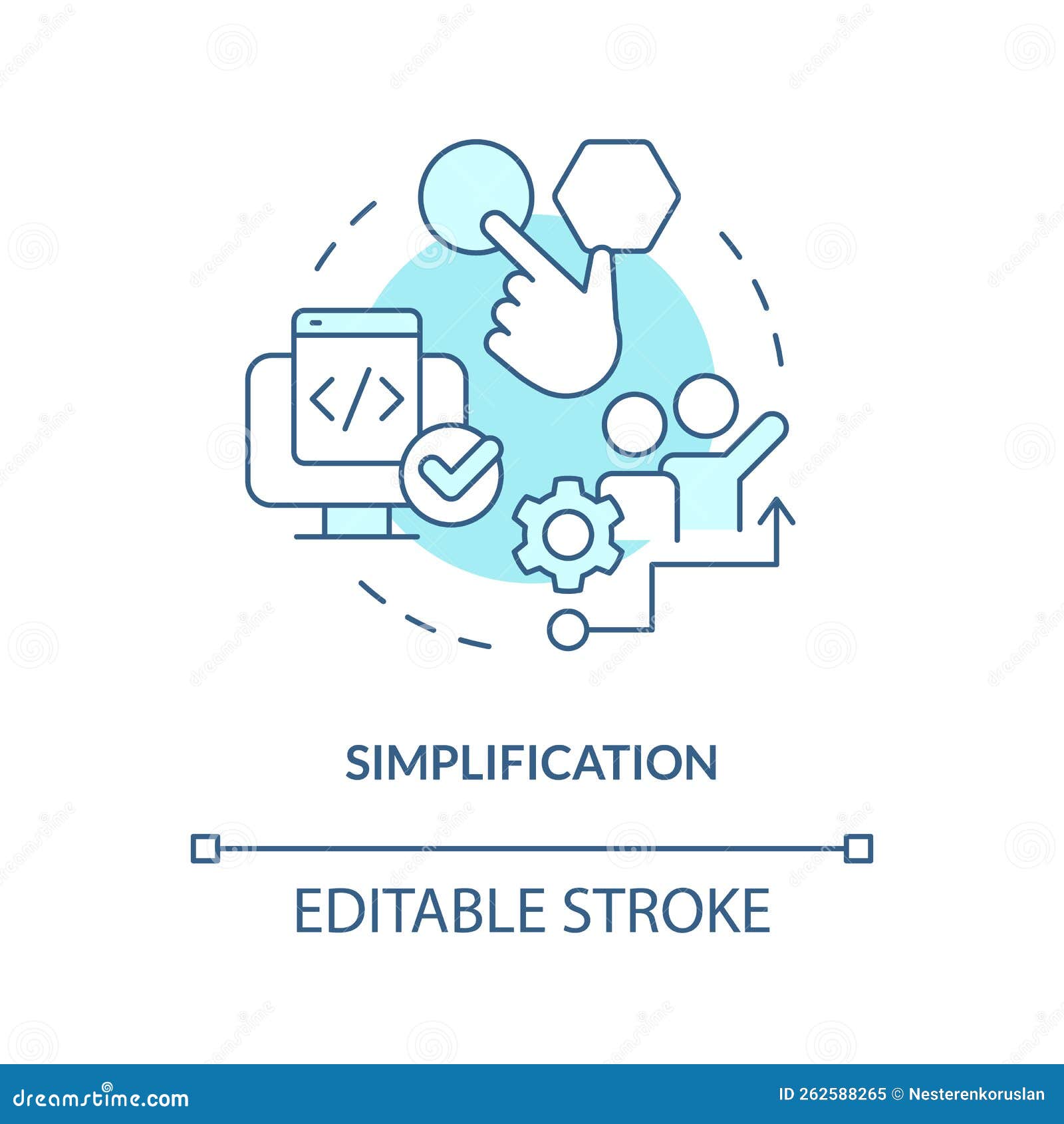 Simplification Turquoise Concept Icon Stock Vector - Illustration of ...