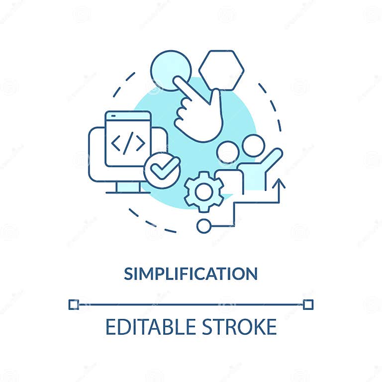 Simplification Turquoise Concept Icon Stock Vector - Illustration of ...