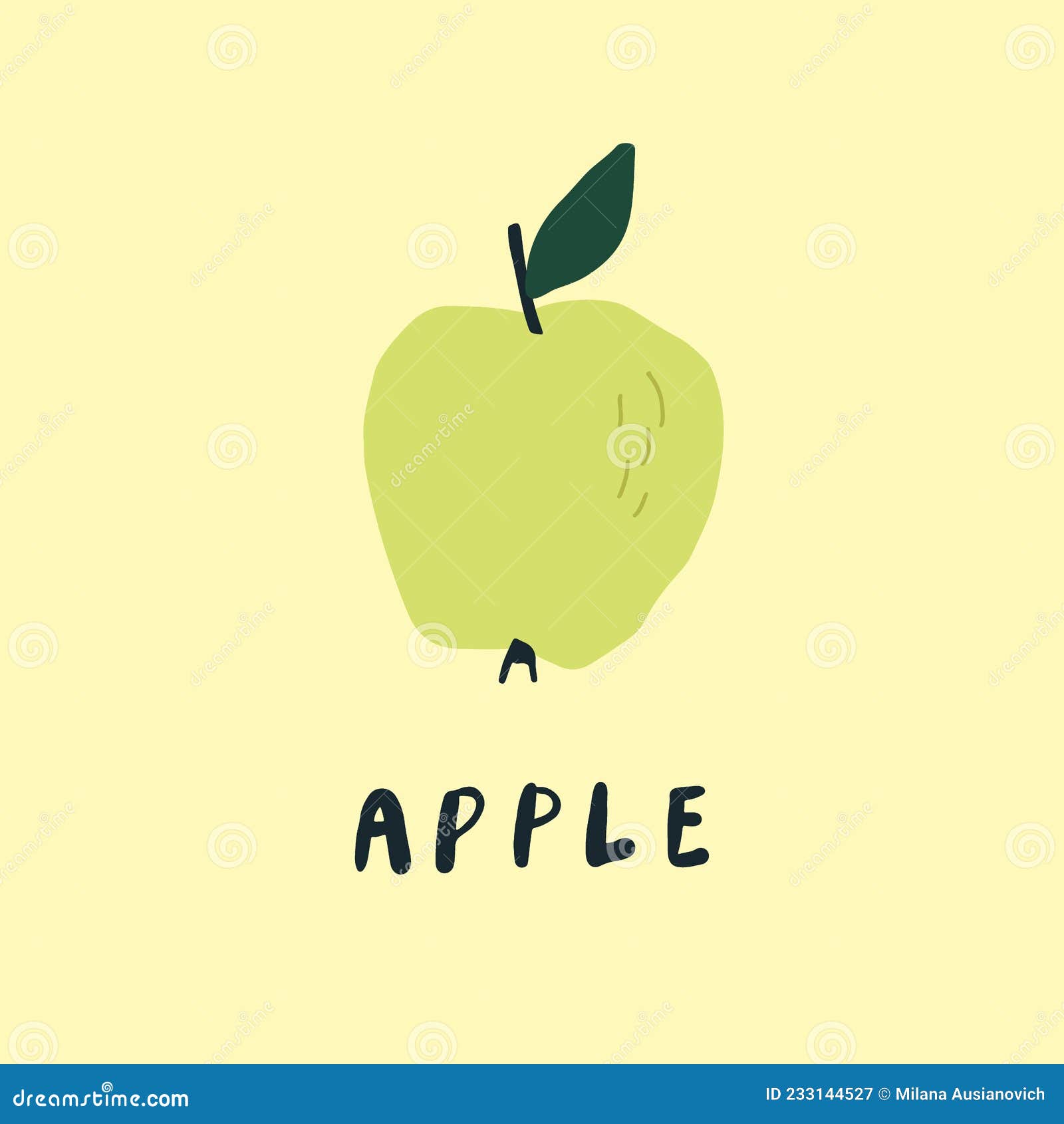Simplified Apple Drawing. Vector Design Object Stock Vector ...