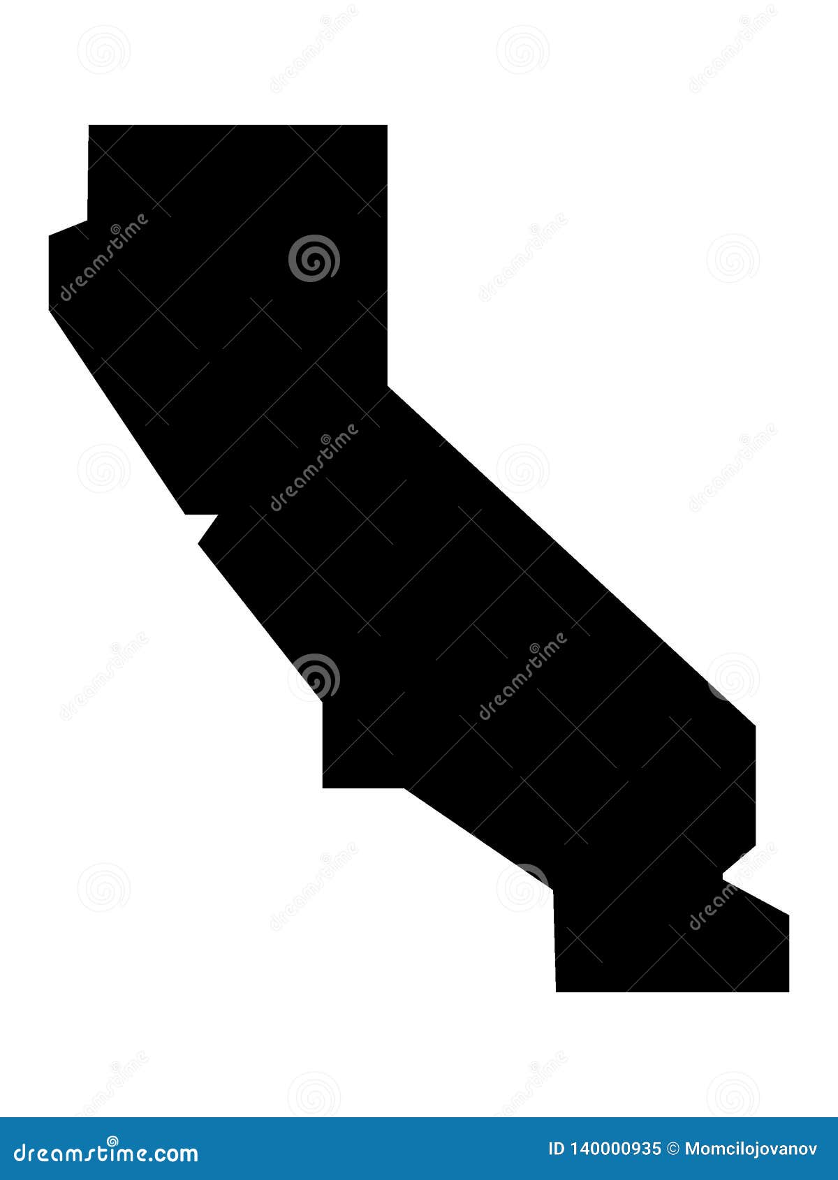 Simplified Black Map of US State of California Stock Vector ...