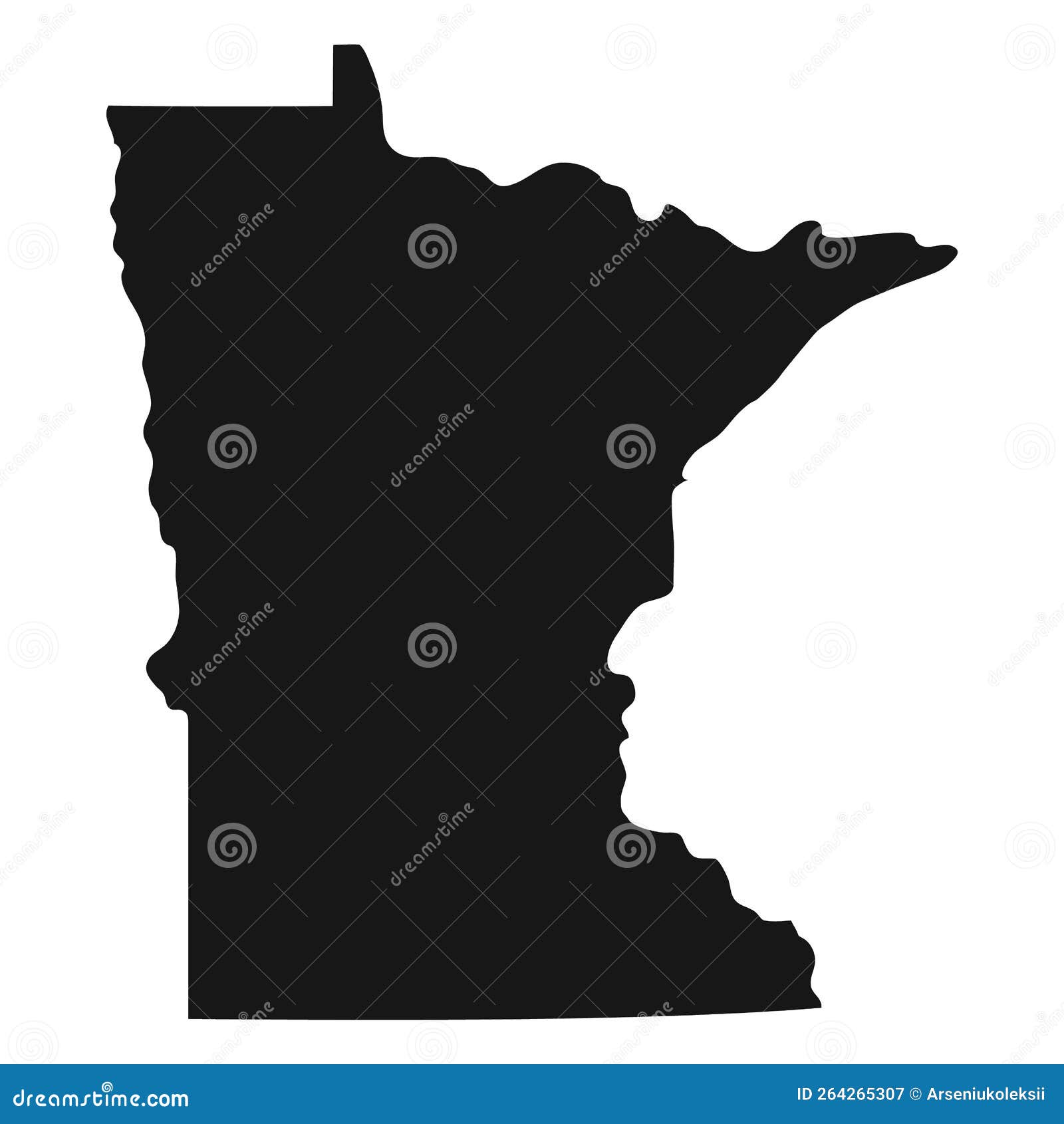Simplified Black Silhouette of Minnesota State Border Stock Vector ...