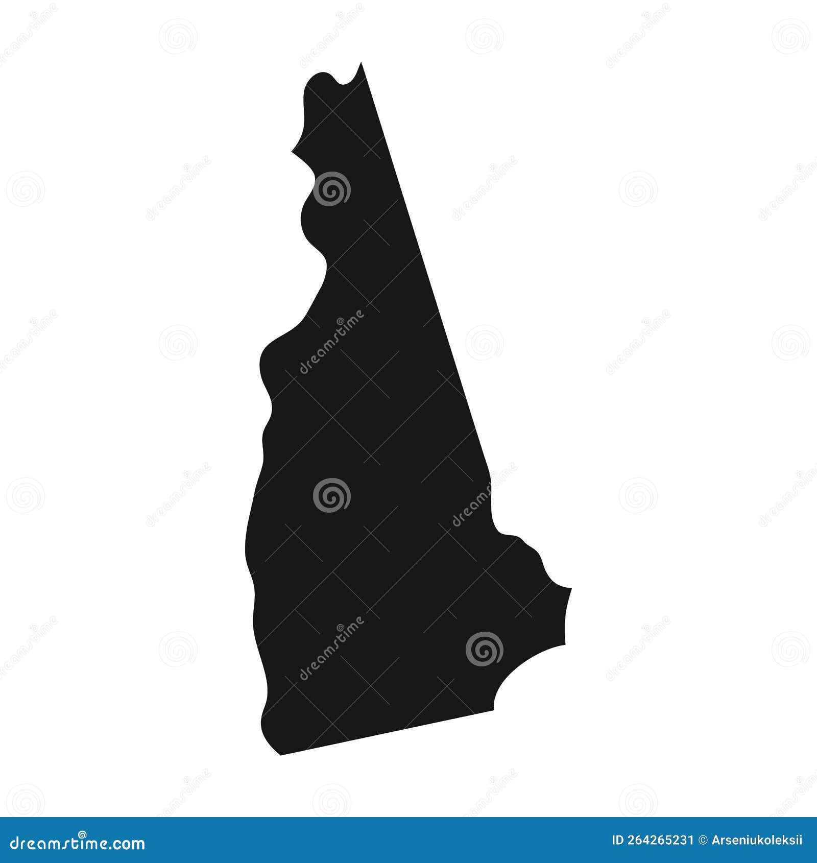Simplified Black Silhouette of New Hampshire State Border Stock Vector ...