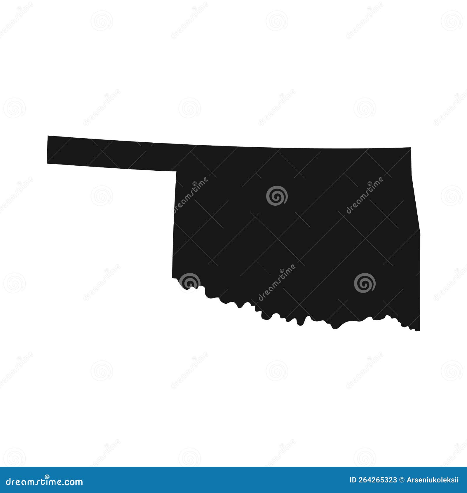 Simplified Black Silhouette of Oklahoma State Border Stock Vector ...