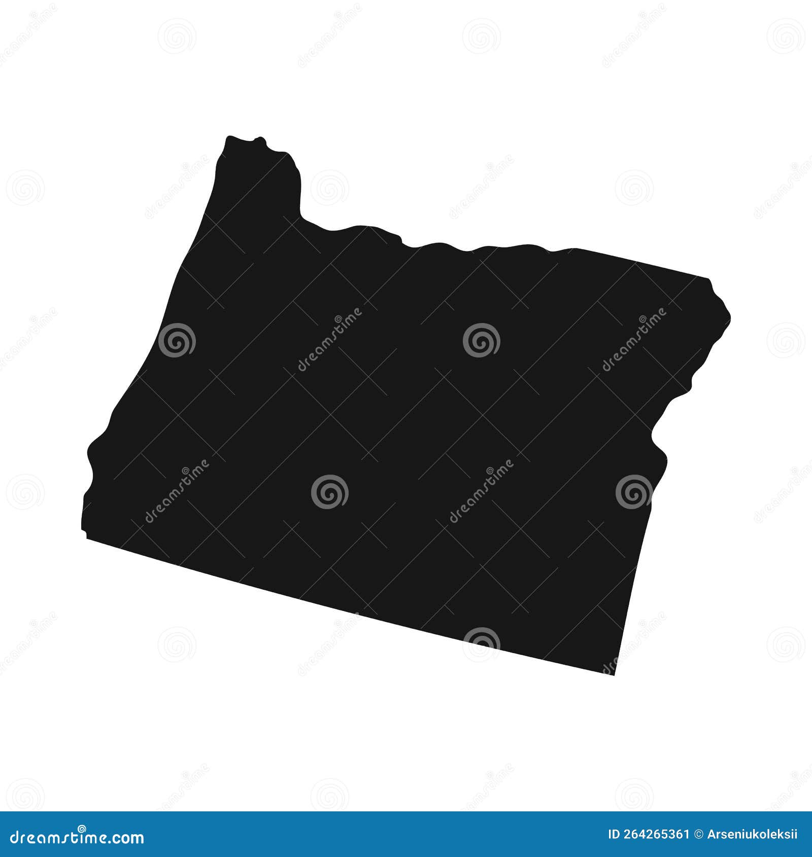 Simplified Black Silhouette of Oregon State Border Stock Vector ...