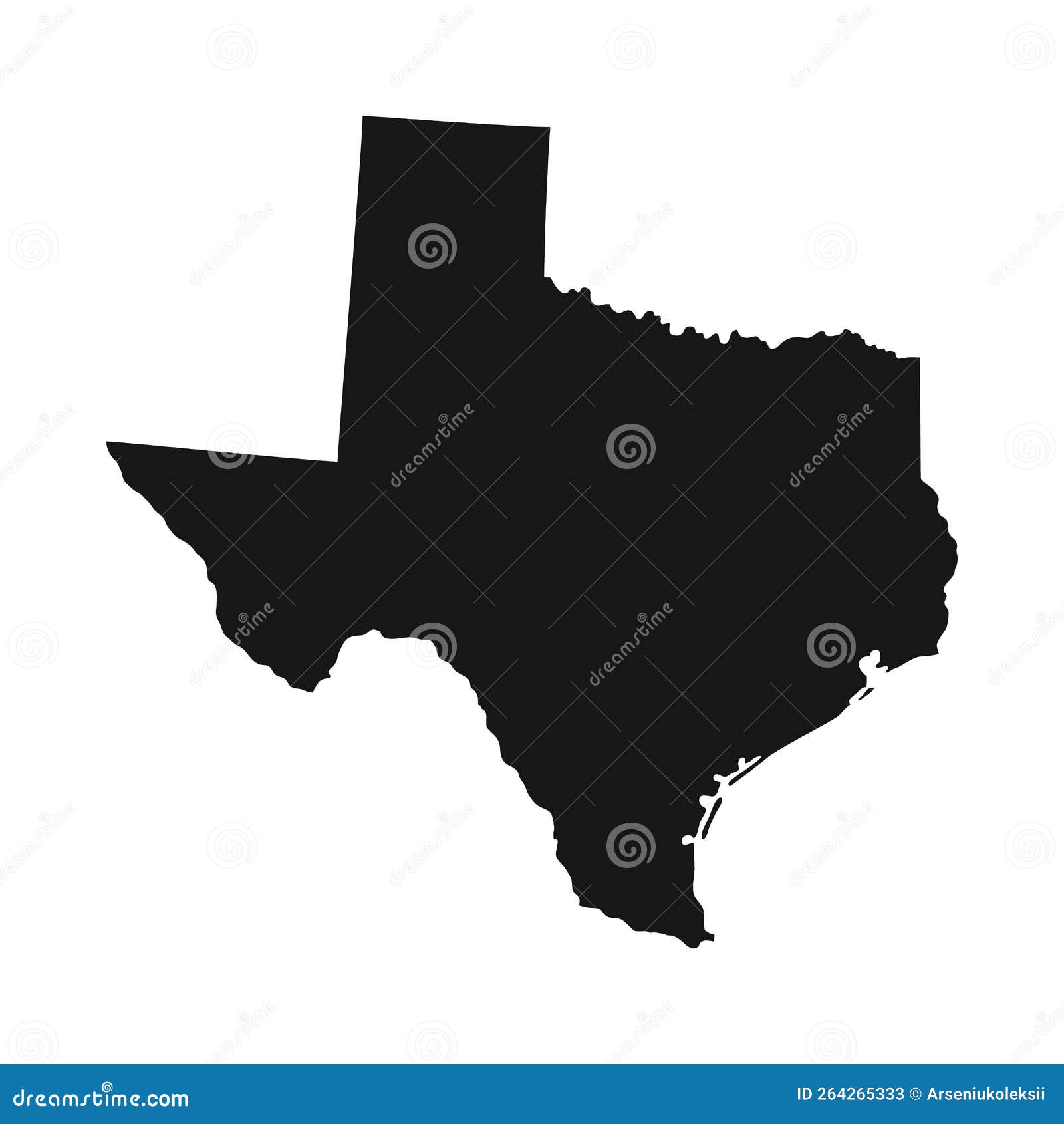 Simplified Black Silhouette of Texas State Border Stock Vector ...