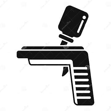 Simplified Black and White Icon of a Handheld Barcode Scanner Over a ...