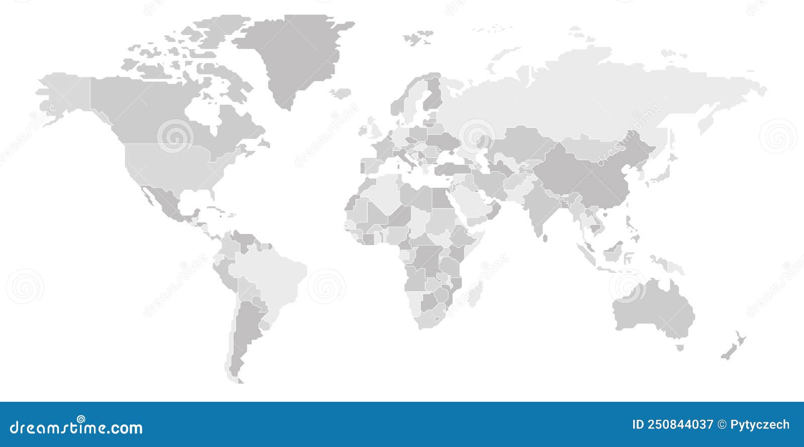 Simplified Blank Schematic Map of World Stock Illustration ...