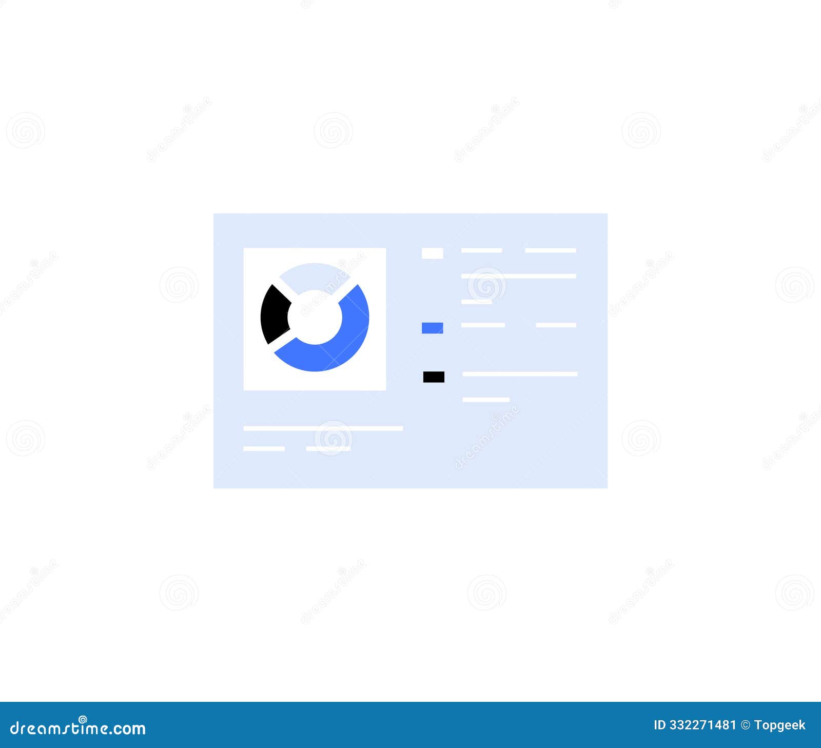 Simplified Chart Icon with Pie Chart and Text, Representing Data ...