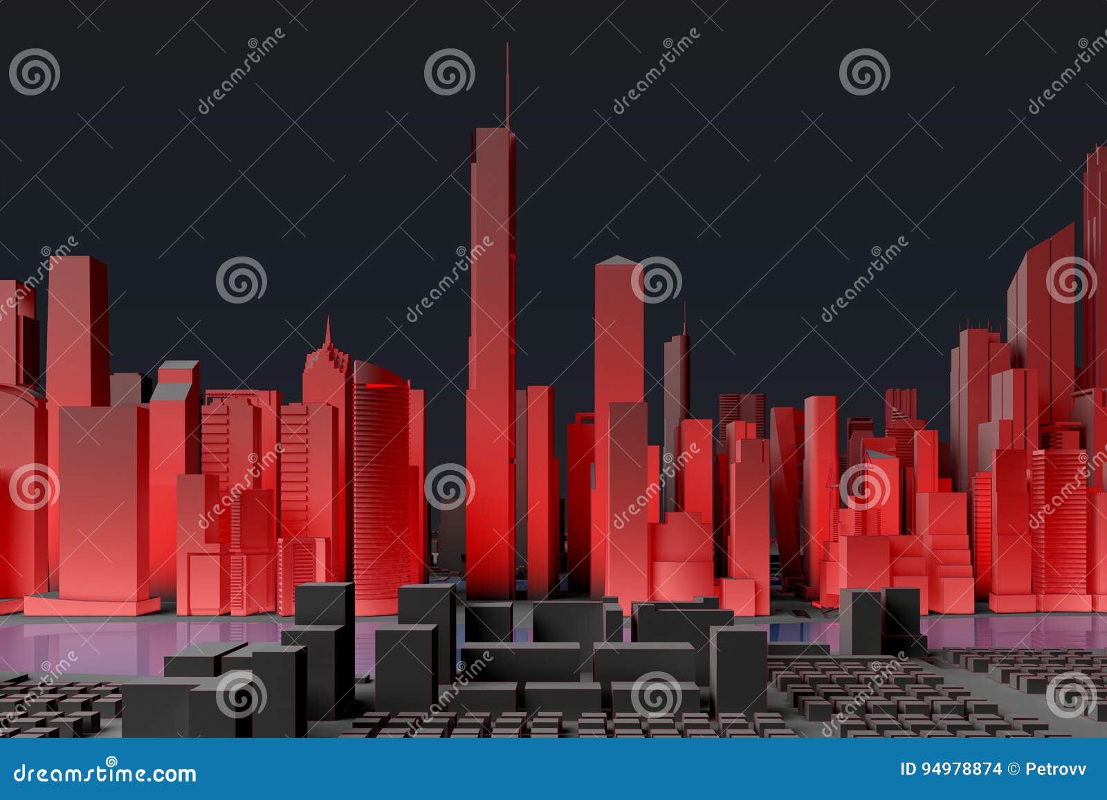 Simplified Map Of The City Of Dubai Aerial View Royalty-Free Stock ...