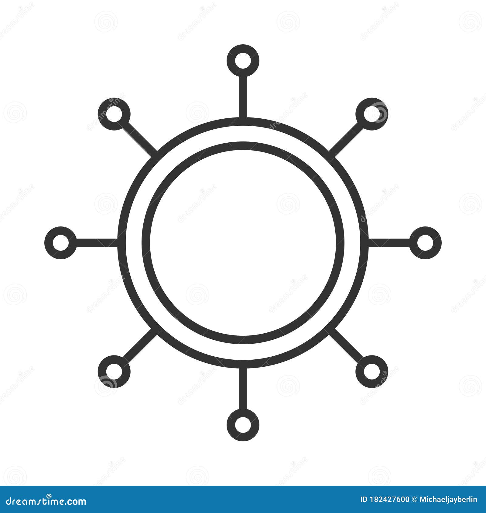 Simplified Corona Virus Icon Illustration Stock Vector - Illustration ...