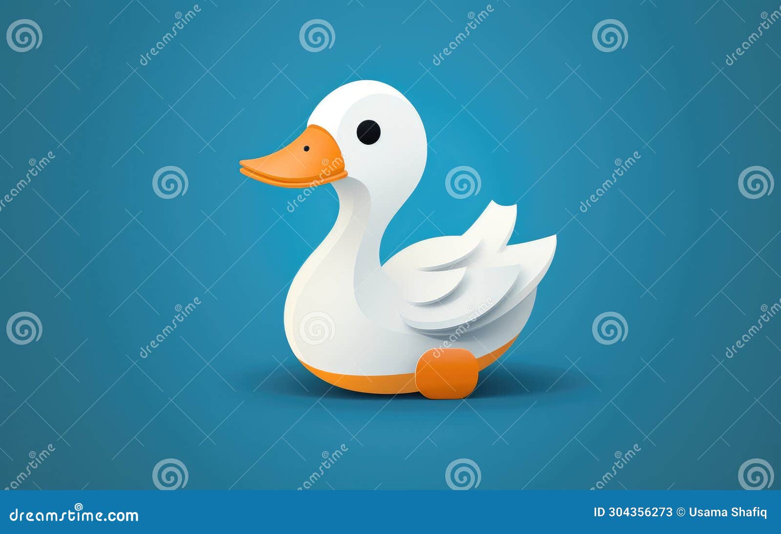 A Simplified 3D Icon of a Duck in Minimalist Design Stock Illustration ...