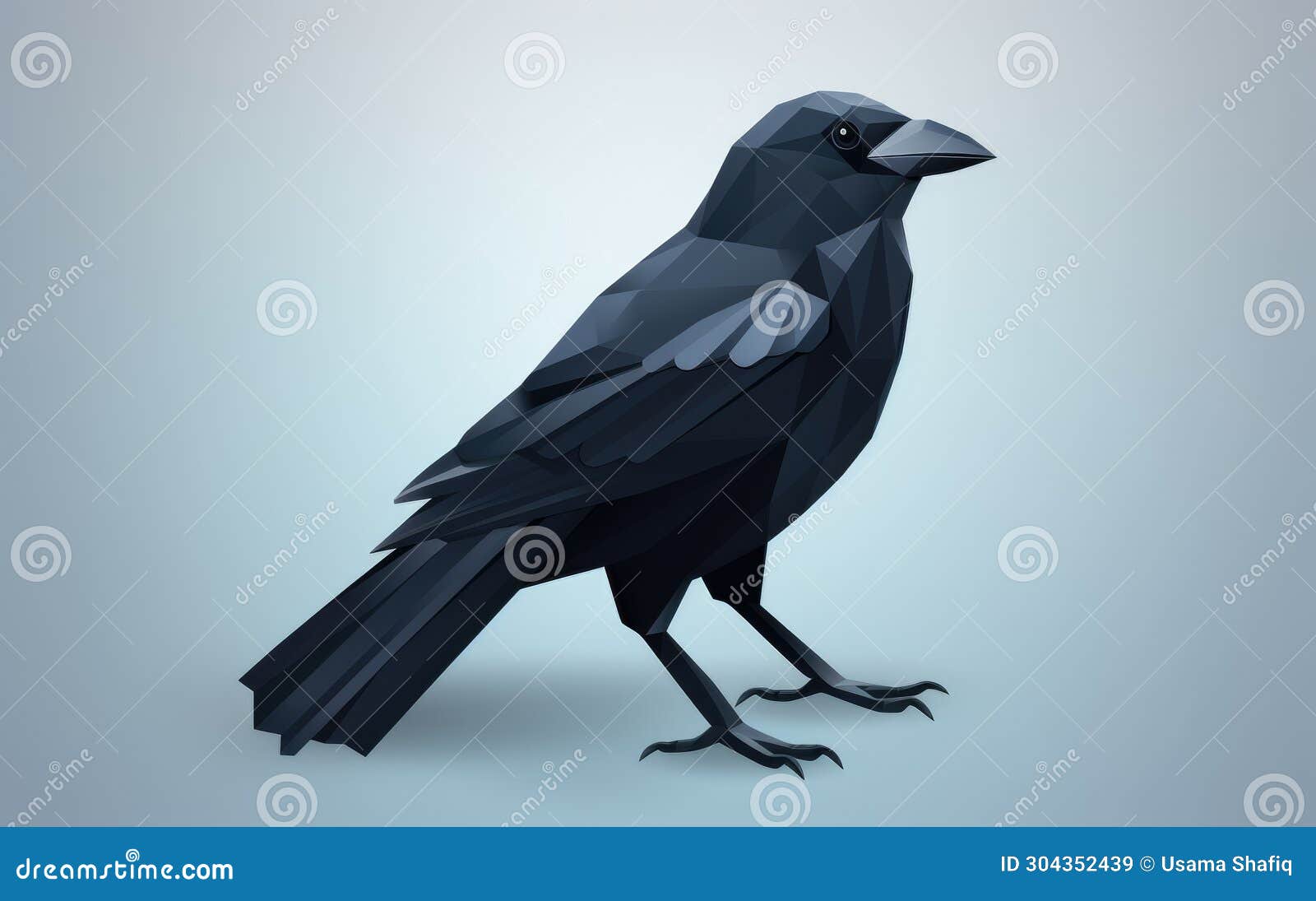 A Simplified 3D Icon of the Wise Crow Bird Stock Image - Image of ...