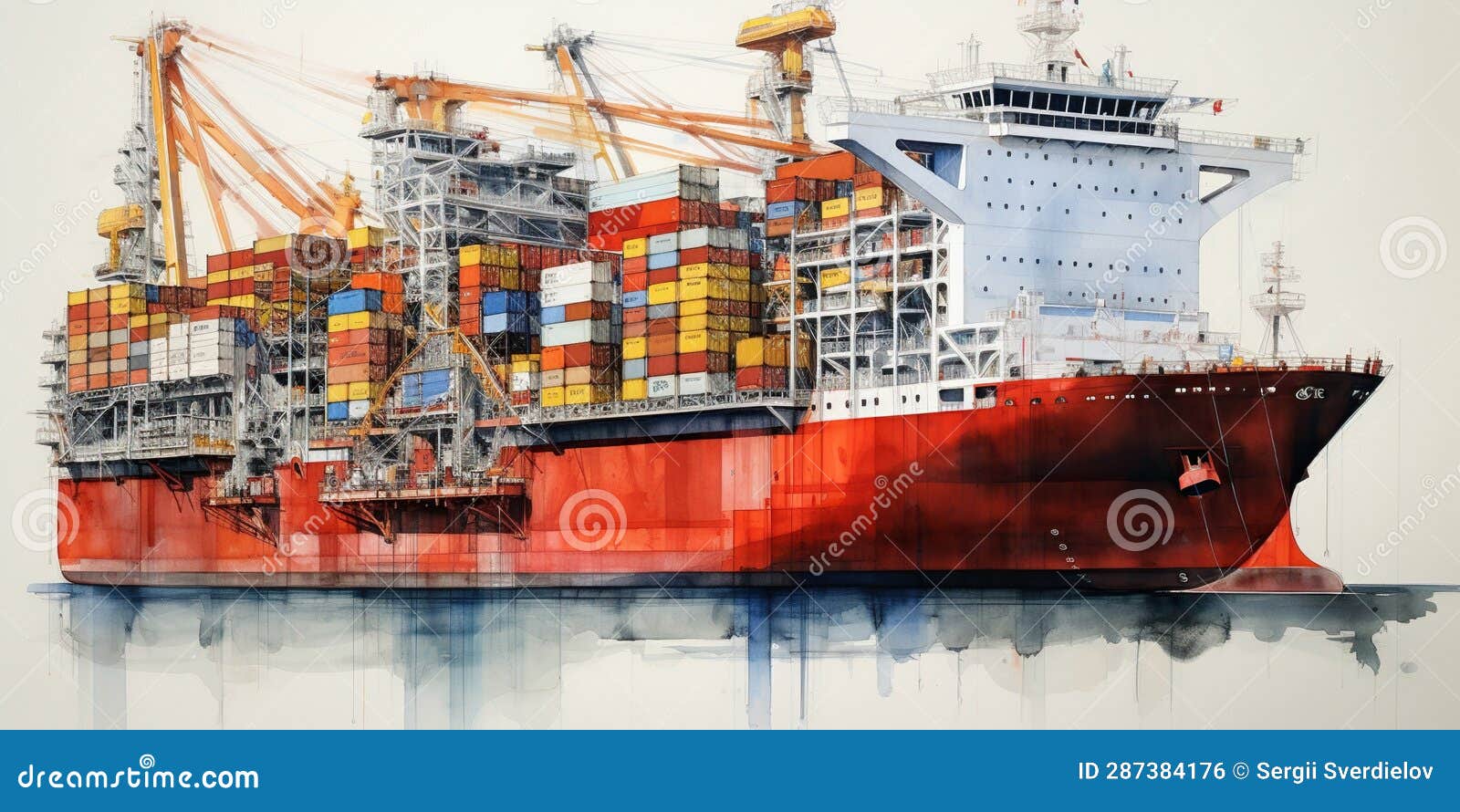 A Simplified Depiction of a Container Ship, Showcasing Its Essential ...