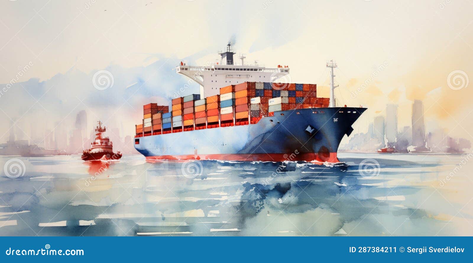 A Simplified Depiction of a Container Ship, Showcasing Its Essential ...