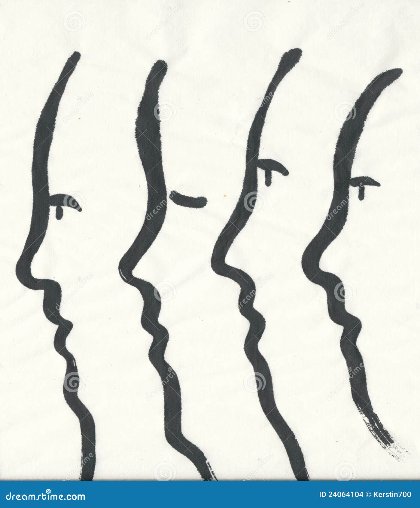 Simplified Faces, Side View - Painting Stock Photo - Image of painting ...